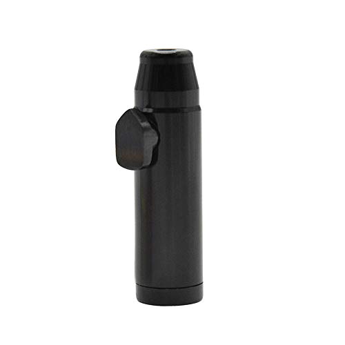 iSnuff Snuff Bullet Sniffer Snorter Dispenser (Metal) Black Amsterdam Style - Leak-Proof Storage Bottle Rocket Bullet