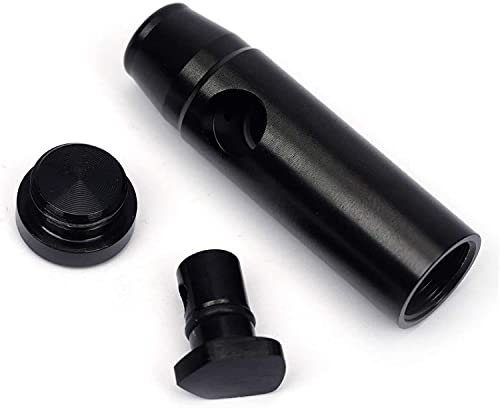 iSnuff Snuff Bullet Sniffer Snorter Dispenser (Metal) Black Amsterdam Style - Leak-Proof Storage Bottle Rocket Bullet