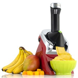 yonanas 988rd deluxe vegan, dairy-free frozen fruit soft serve maker, includes 75 recipes, 200 w, red