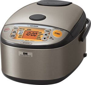 zojirushi np-hcc10xh induction heating system rice cooker and warmer, 1 l, stainless dark gray