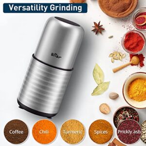 Bear Coffee Grinder, Spice Grinder, 300W Powerful Electric Herb Grinder with 200g Removable Cup for Spices, Pollen, Herb,and Coffee Beans, with Cleaning Brush