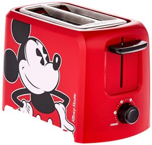 disney dcm-21 mickey mouse 2 slice toaster, red/black, 1