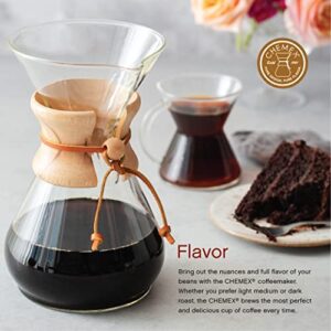 Chemex Classic Series, Pour-Over Glass Coffeemaker, 10 Cup - Exclusive Packaging