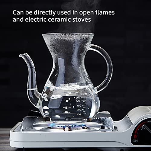 Pour Over Coffee Maker,1000ml/34oz Paperless Borosilicate Glass Carafe and Reusable Stainless Steel Permanent Filter,Glass Coffee Pot,Manual Coffee Dripper Brewer