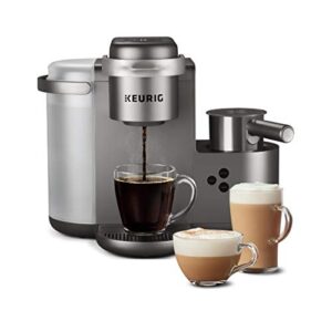 keurig k-cafe special edition single serve k-cup pod coffee, latte and cappuccino maker, comes with dishwasher safe milk frother, shot capability, nickel