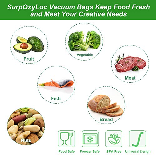 SurpOxyLoc 2 Pack 11x50 Vacuum Sealer Bags Rolls with BPA Free,Heavy Duty,Great for Sous Vide and Vac Seal storage