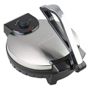 brentwood ts-129 stainless steel non-stick electric tortilla maker, 12-inch