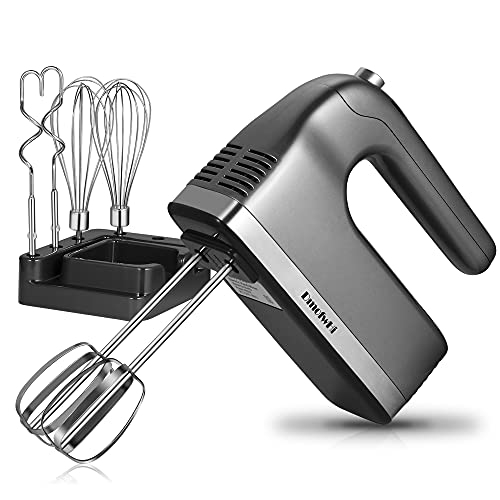 DmofwHi Hand Mixer Electric with Timer and Digital Screen,9-Speed Mixer Electric Handheld with 6 Stainless Steel Accessories,400W Powerful Electric Hand Mixer with Storage Case(Silver)