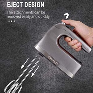 DmofwHi Hand Mixer Electric with Timer and Digital Screen,9-Speed Mixer Electric Handheld with 6 Stainless Steel Accessories,400W Powerful Electric Hand Mixer with Storage Case(Silver)