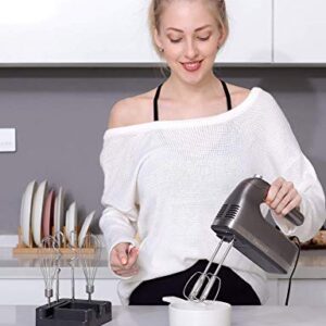 DmofwHi Hand Mixer Electric with Timer and Digital Screen,9-Speed Mixer Electric Handheld with 6 Stainless Steel Accessories,400W Powerful Electric Hand Mixer with Storage Case(Silver)