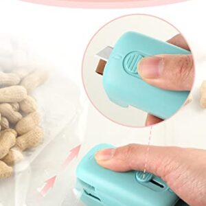 NOBVEQ Mini Bag Sealer, Handheld Heat Vacuum Sealer, Cutter with Lanyard and 2 in 1 Heat Sealer , Portable Bag Resealer Machine for Plastic Bags Food Storage Snacks Freshness (2X AA Batteries Included)