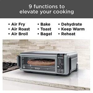 Ninja FT102CO Foodi 9-in-1 Digital Air Fry Oven Air Fry, Air Roast, Air Broil, Bake, Bagel, Toast, Dehydrate, Keep Warm, and Reheat, Stainless Steel (Renewed)