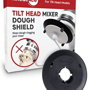 KneadAce Dough Hook Shield For Kitchen Aid - Prevents Your Dough from Climbing Up and Clogging Up Your Mixer – Mess Free Mixer Accessory Compatible With KitchenAid C Shape Dough Hooks (Dark Grey)