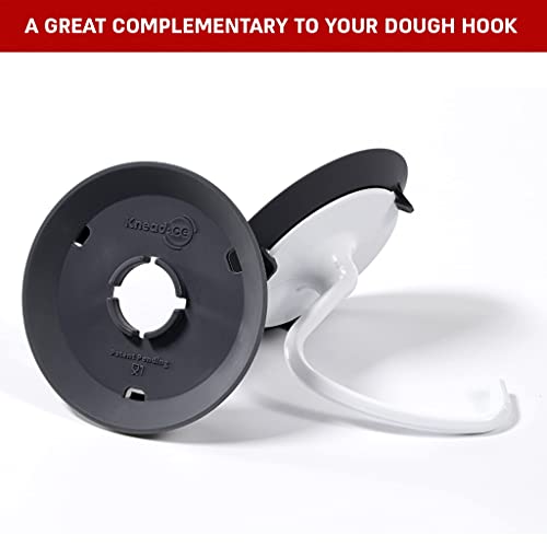 KneadAce Dough Hook Shield For Kitchen Aid - Prevents Your Dough from Climbing Up and Clogging Up Your Mixer – Mess Free Mixer Accessory Compatible With KitchenAid C Shape Dough Hooks (Dark Grey)