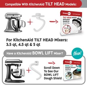 KneadAce Dough Hook Shield For Kitchen Aid - Prevents Your Dough from Climbing Up and Clogging Up Your Mixer – Mess Free Mixer Accessory Compatible With KitchenAid C Shape Dough Hooks (Dark Grey)