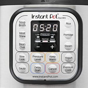 Instant Pot Duo Mini 7-in-1 Electric Pressure Cooker, Sterilizer, Slow Cooker, Rice Cooker, Steamer, Saute, Yogurt Maker, and Warmer, 3 Quart, 11 One-Touch Programs & Pot Mini Mitts