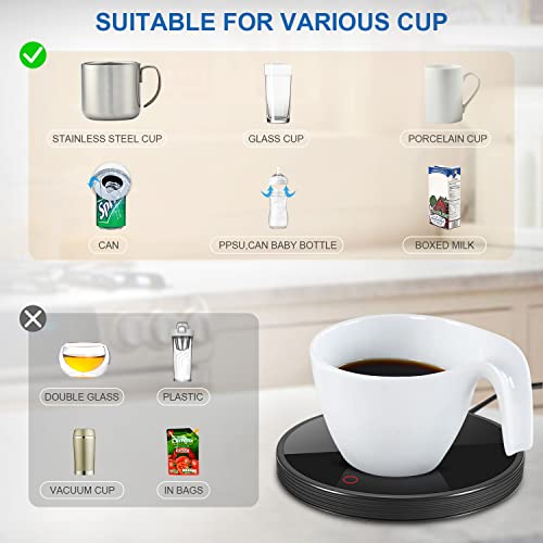 Coffee Warmer, Coffee Cup Warmer for Desk with Auto Shut Off, Electric Mug Warmer for Tea Coffee Milk, Great Gift for Family Friend Colleague