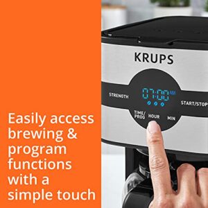 KRUPS Simply Brew Digital Drip Coffee Maker, 10 cups, Black & Stainless Steel