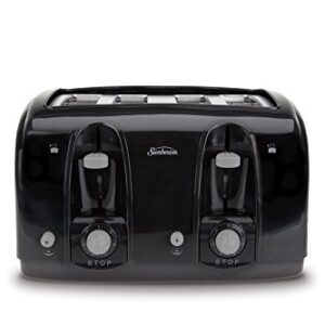 Sunbeam Wide Slot 4-Slice Toaster, Black (003911-100-000)