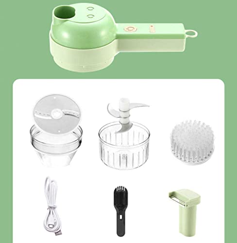 Electric Vegetable Cutter , 4 in1Portable Electric Vegetable Cutter Set , Portable Wireless Food Chopper , Wireless Food Processor