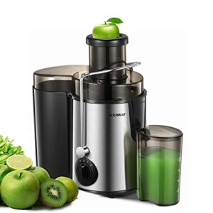 juicer machines, housnat juicer whole fruit and vegetables with 3-speed setting, upgraded version 400 w motor quick juicing, cleaning brush and juicing recipe included