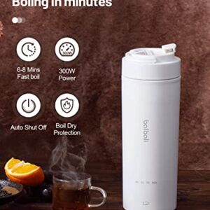 balbali Mini Electric Tea Kettle Temperature Control Stainless Steel - Portable Kettle for Travel Kettle Electric Small, Electric Thermos for Boiling Water - Hot Water Boiler/Maker/Heater - 0.4L Portable Electric Kettle