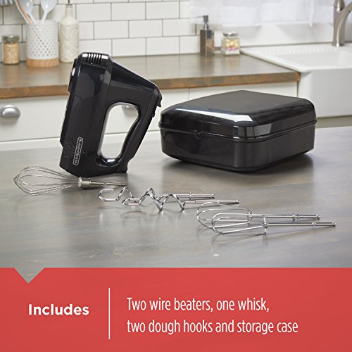 BLACK+DECKER 6-Speed Hand Mixer with 5 Attachments & Storage Case, MX3200B