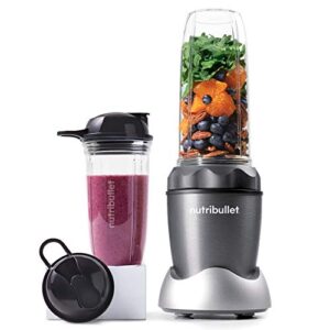 nutribullet nb50100c pro 1000 single serve blender (1000w) 7-piece set, dark gray/light gray skirt