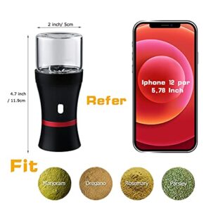 Electric Herb Grinder, 6 Blades Updated Spice Grinder, Rechargeable Electric Grinder with 2 x 1.7oz/50ml Herb Jars and a Mini Shovel