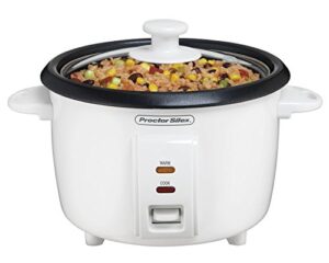 proctor silex rice cooker & food steamer, 8 cups cooked (4 cups uncooked), white (37534nr)