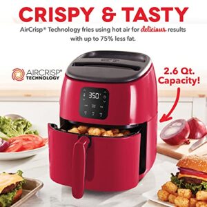 DASH Tasti-Crisp™ Digital Air Fryer with AirCrisp Technology, Custom Presets, Temperature Control, and Auto Shut Off Feature, 2.6 Quart - Red