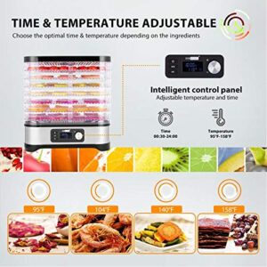 VIVOHOME Electric 400W 8 Trays Food Dehydrator Machine with Digital Timer and Temperature Control for Fruit Vegetable Meat Beef Jerky Maker BPA Free