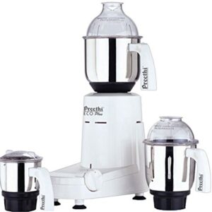 Preethi Eco Plus Mixer Grinder 110-Volt for use in USA/Canada, white, 3-jar