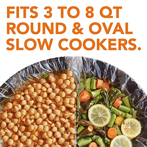 Heavy-duty Crockpot Liners BPA-free Made in the USA, 8 Liners 13"x21", Bags Fit 3-6.5 Quart Oval and Round Slow Cooker