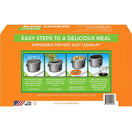 Heavy-duty Crockpot Liners BPA-free Made in the USA, 8 Liners 13"x21", Bags Fit 3-6.5 Quart Oval and Round Slow Cooker