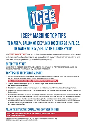 iscream Genuine ICEE Brand Counter-Top Sized ICEE Slushie Maker - Spins Your Pre-Chilled Ingredients with Your Ice into ICEE Slushies!