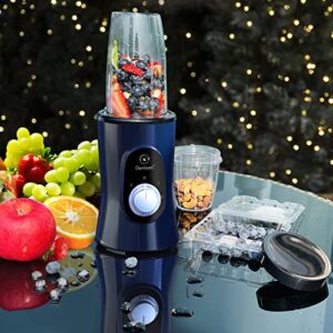 Personal Bullet Blender for Shakes and Smoothies, Genteen 650W Smoothie Blender & Single Serve Blender for Protein Shakes | 12 Pcs Personal Blender with 3 Speeds,24+17+10 oz Travel Bottles BPA Free (Blue)