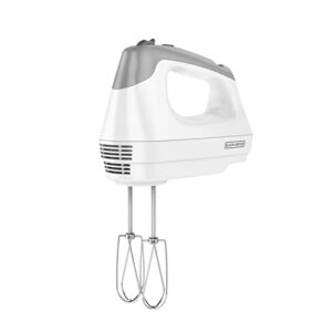 black & decker mx3000w 250-watt hand mixer, white/grey