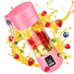 portable blender,personal blender for shakes and smoothies with rechargeable usb port,fresh juice personal size blender with 380ml and 6 blades