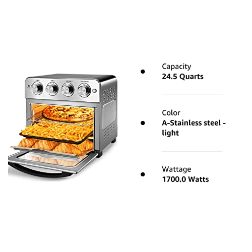 Geek Chef Air Fryer, 6 Slice 24QT Air Fryer Toaster Oven Combo, Air Fryer Oven, , Roast, Bake, Broil, Reheat, Fry Oil-Free, Extra Large Convection Countertop Oven, Accessories Included, Stainless Steel, ETL Listed, 1700W