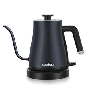 stariver electric kettle gooseneck kettle, 1.2l water kettle, bpa-free, pour over tea pot stainless steel for coffee & tea with fast heating, auto-shut off and boil-dry protection tech, dark blue