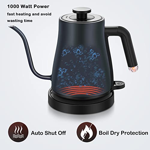 Stariver Electric Kettle Gooseneck Kettle, 1.2L Water Kettle, BPA-Free, Pour Over Tea Pot Stainless Steel for Coffee & Tea with Fast Heating, Auto-Shut Off and Boil-Dry Protection Tech, Dark Blue