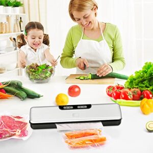 BEYUAM Vacuum Sealer, Food Saver Vacuum Sealer Machine with Auto&Manual Options for Food Storage, 5 in1 Food Vacuum Sealer with Dry&Moist Modes, LED Indicator Lights, Compact Design, Includes 15PCS Vacuum Seal Bags,1 Air Suction Hose, 1Cutter …