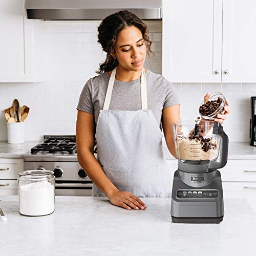 Ninja BN601 Professional Plus Food Processor 1000-Peak-Watts with Auto-iQ Preset Programs Chop Puree Dough Slice Shred with a 9-Cup Capacity and a Silver Stainless Finish (Renewed)