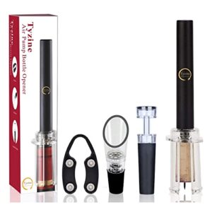 air pressure pump bottle opener with foil cutter,aerator pourer,vacuum stopper(4pcs),simple cork remover ,efficient corkscrew bottle opener,great for wine lovers,perfect wine gift.