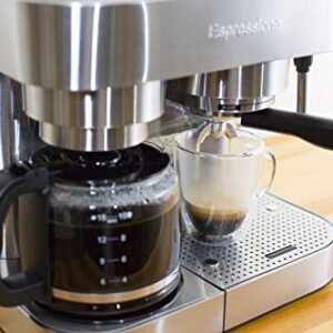 Espressione Combination Stainless Steel Espresso + Coffee Maker, 10 cups