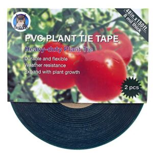 Owlery 8 mil Extra Thick 1/2" x 150 ft, Heavy Duty Stretch Garden Tie Tape, Plant Ribbon, Green Plant Tape, Garden Stake, Ideal for Vines, Tomatoes, Gardens and Orchards