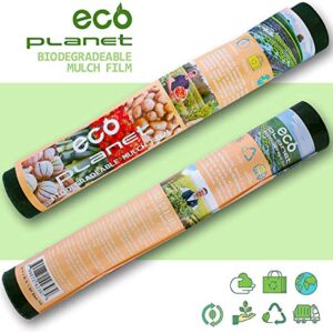 EcoPlanet Bio-degradable Plastic Mulch Film Gardening Farming Film Outdoor Garden Landscape Weed Barrier Blocker Fabric (Type A) (1 Mil, 2.7 feet x 50 feet)