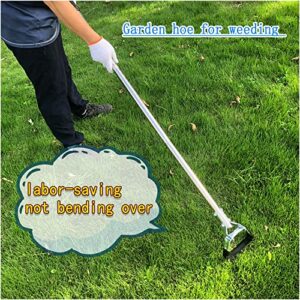 Ledombon Garden Hoe Stirrup Hoe Long Handle Adjustable Weeding Hula Hoes Gardening Tools for Vegetable Garden