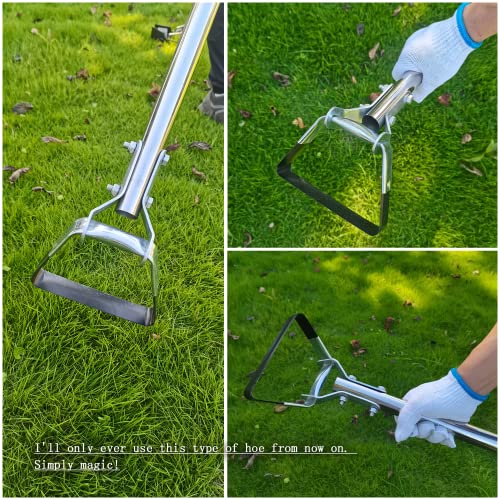 Ledombon Garden Hoe Stirrup Hoe Long Handle Adjustable Weeding Hula Hoes Gardening Tools for Vegetable Garden